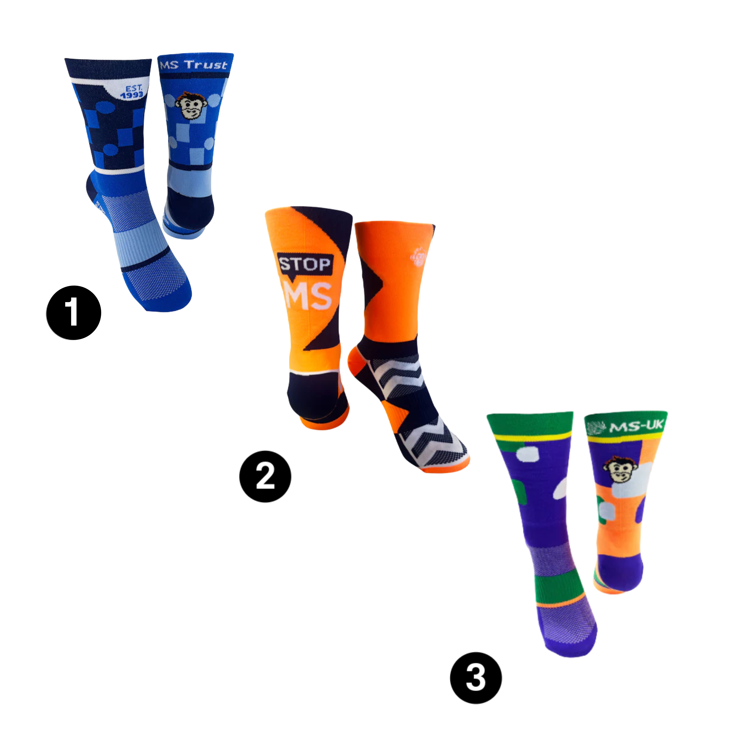 Sports Socks Bundle: MS Charities Crew | Monkey Sox