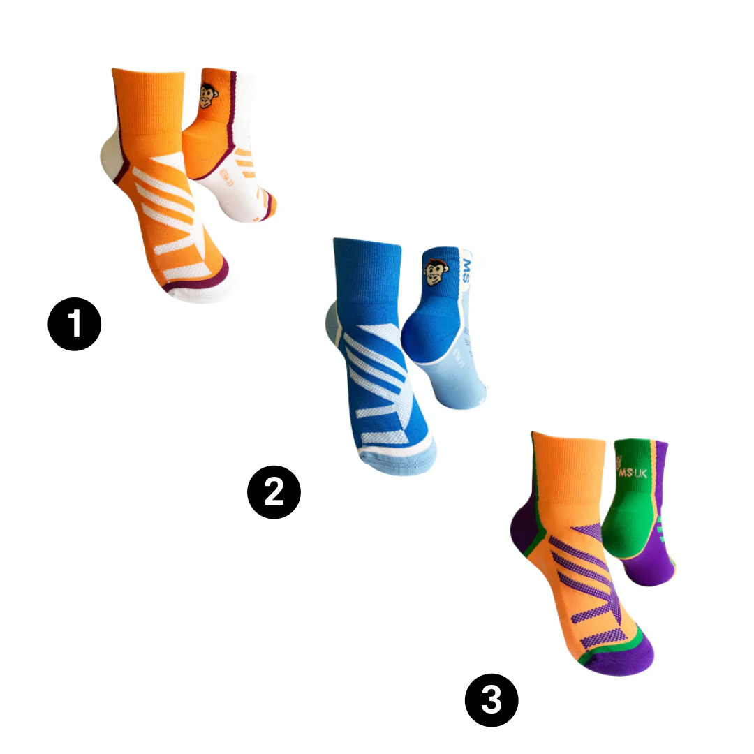Sports Socks Bundle: MS Charities Ankle – Monkey Sox